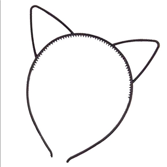 Hot Topic | Accessories | New Black Kitty Cat Ears Outline Plastic ...